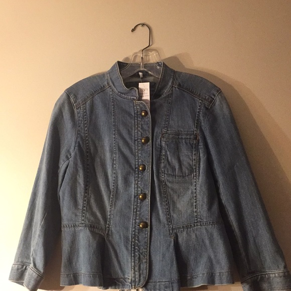 LOFT | Jackets & Coats | Newloft Denim Jacket Size 8 With Gold Buttons ...